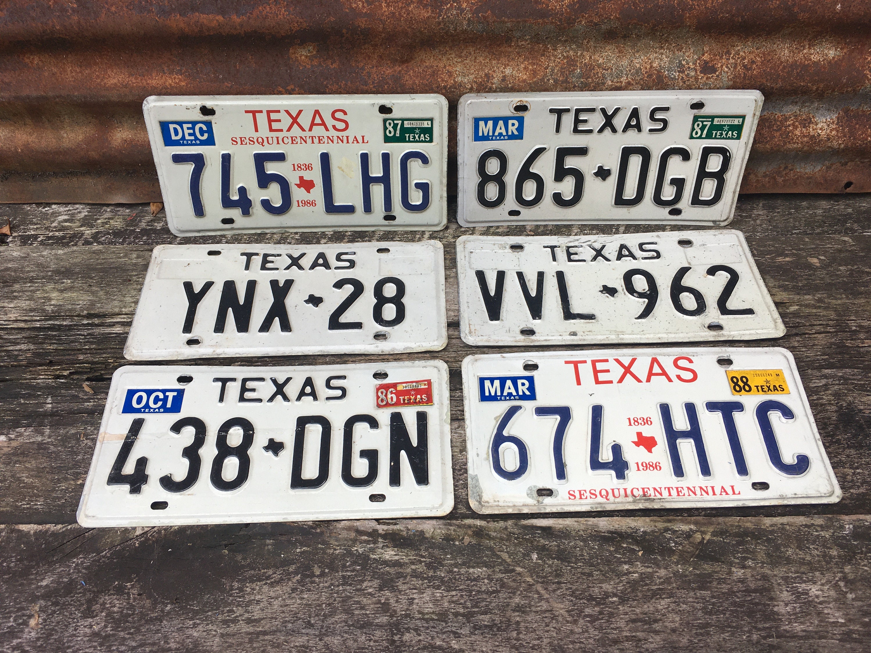 Texas Choice of License Plate Vintage Texas License Plate 1980s 1990s ...