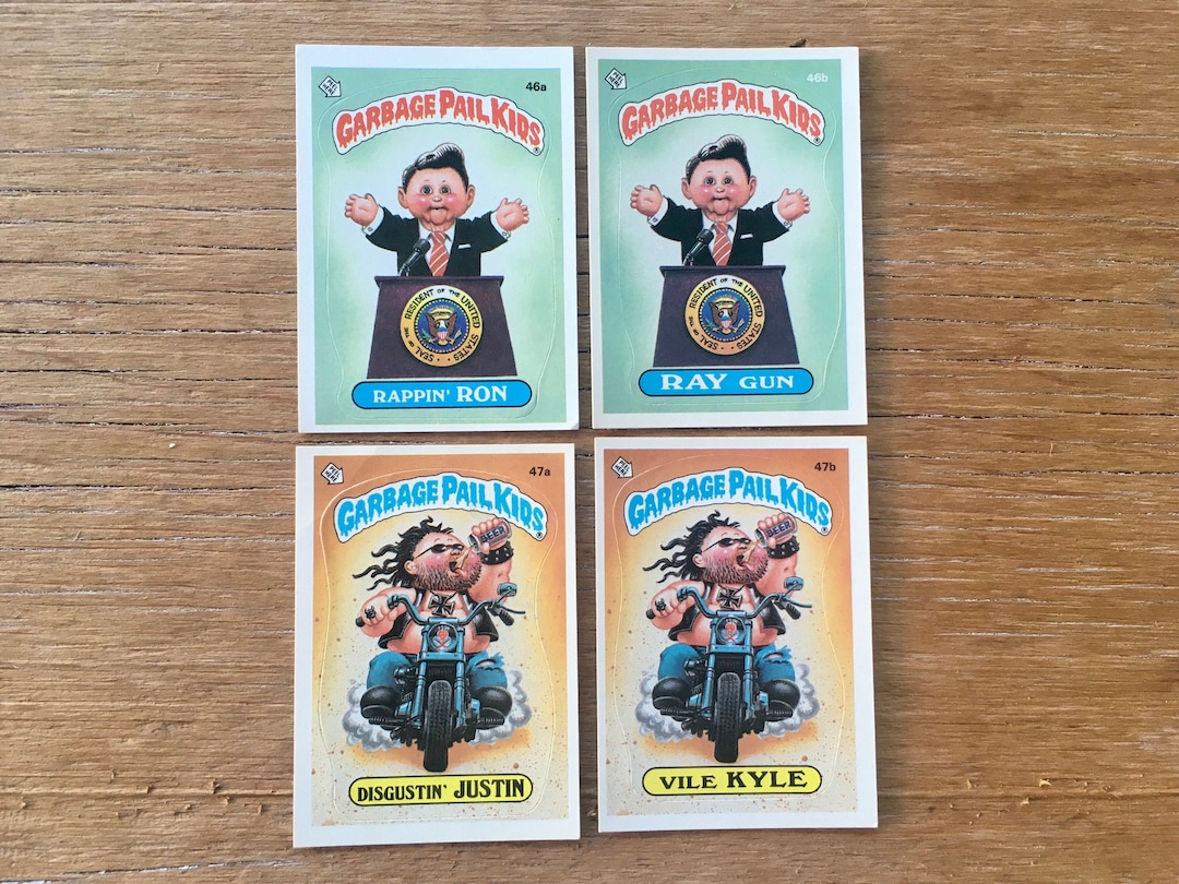 Choice of Garbage Pail Kids Rappin Ron, Ray Gun, Disgustin Justin, Vile ...