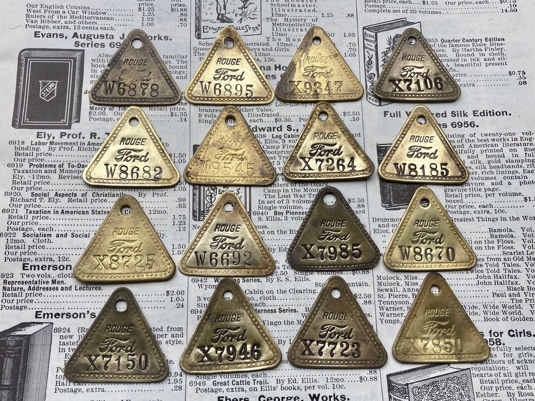 Choice of Vintage Ford Tag Ford Motor Company Rouge Plant Car Truck ...