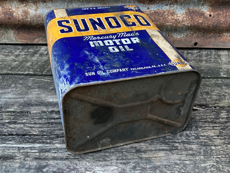 Vintage Original Sunoco Motor Oil Can 2 Gallon Sun Oil Company - Etsy