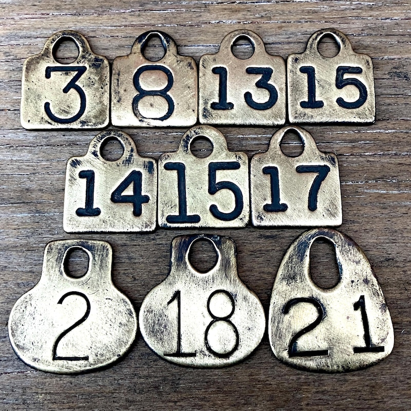 Antique Brass Cow Tag - Etsy