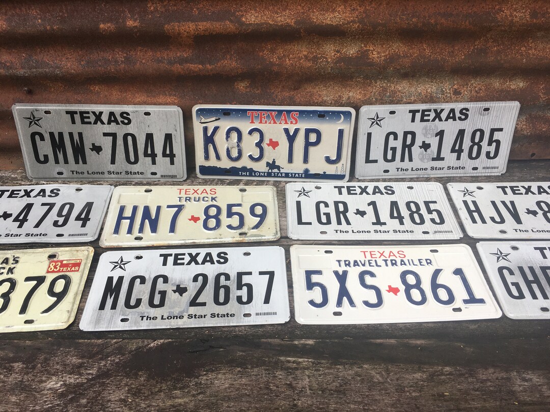 Choice of Vintage Texas License Plate Craft Decor Art Metal Old License ...