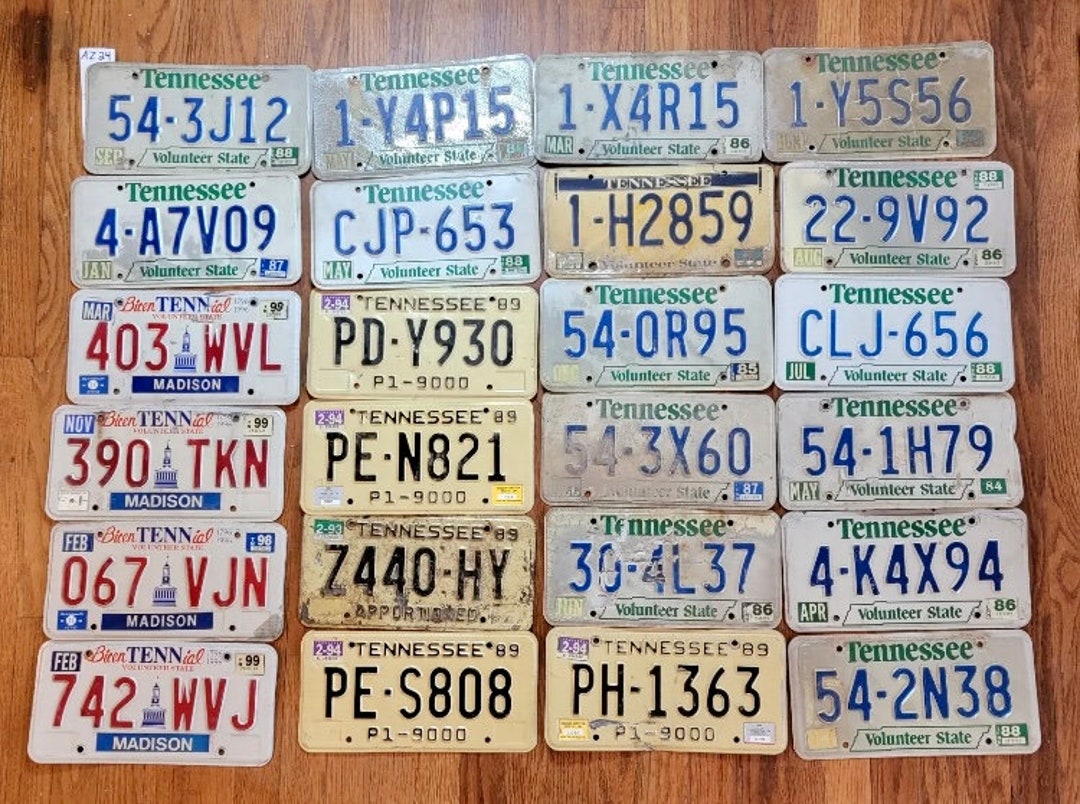 License Plate Tennessee Choice of Vintage Old License Plates 1980s ...