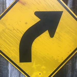 Metal Road Sign Arrow Curve Sign Bend Sign Metal Original Road Sign ...
