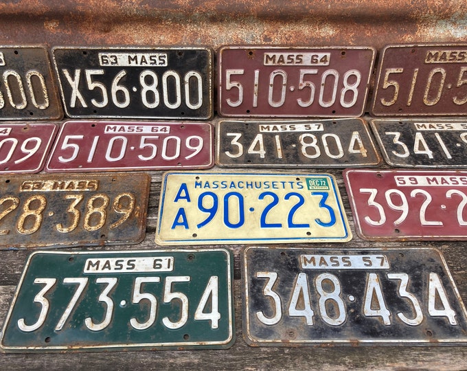 Choice of Massachusetts License Plate 1963, 1964, 1957, 1972, 1959 ...