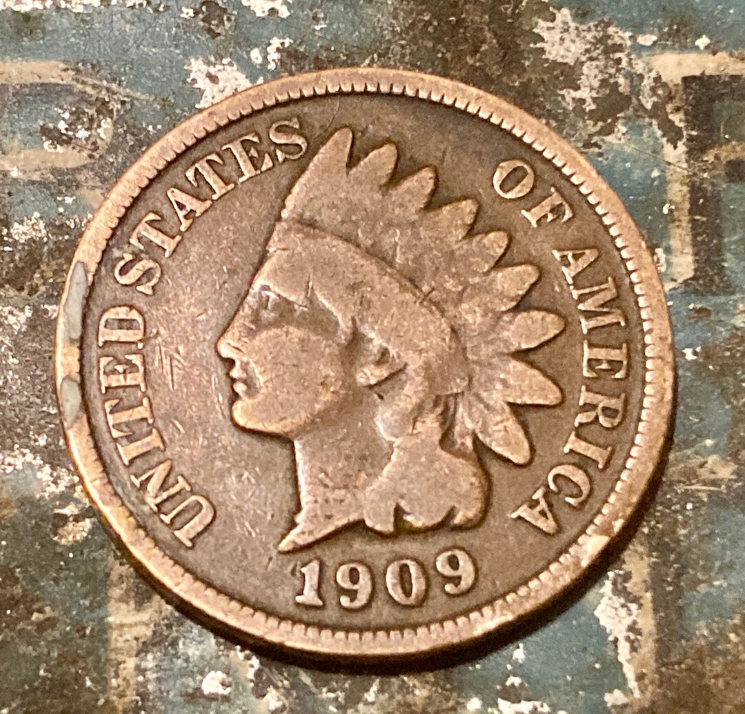 1909 Indian Head Penny Small Cent From Antique Coin Collection ...