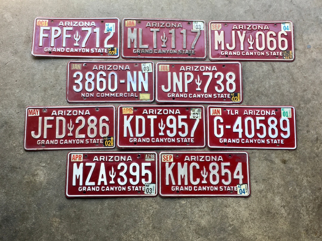Choice of Arizona License Plate Original Old 1980s 90s Era Grand Canyon ...