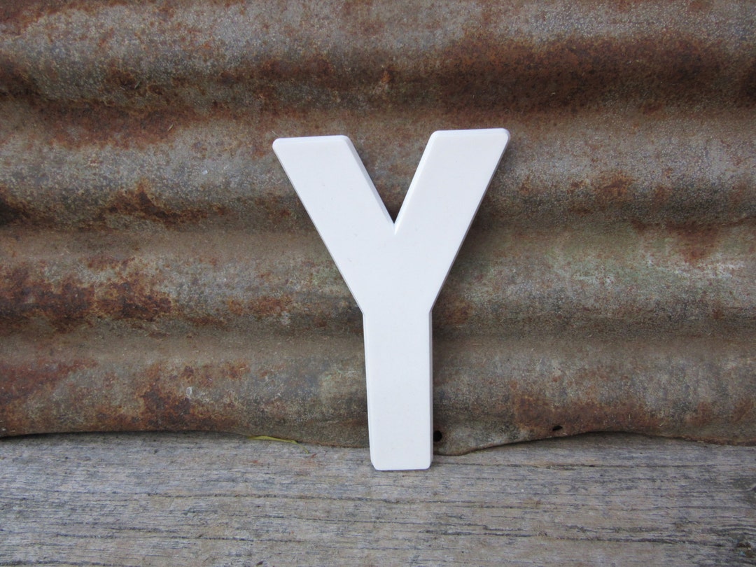 Letter Sign Vintage 8 Inch Letter Y Sign White Simple Font - Etsy