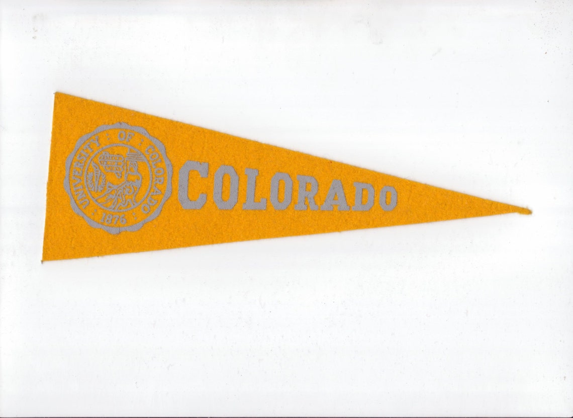 Vintage College Pennant COLORADO University Yellow 9 1/2 Inch | Etsy