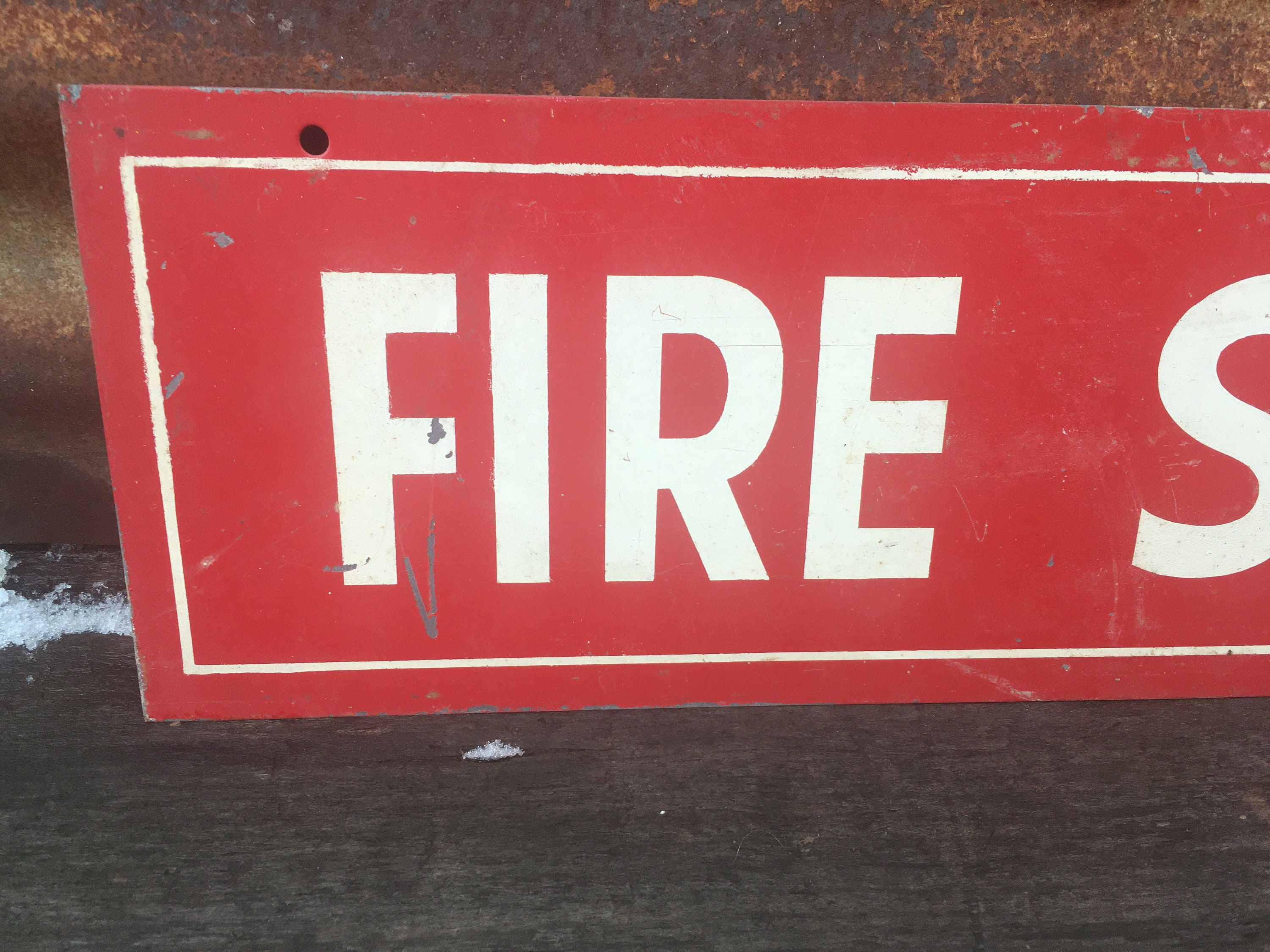 Vintage Fire Department Sign 6x24 Fire Station Double Sided Hanging Red ...