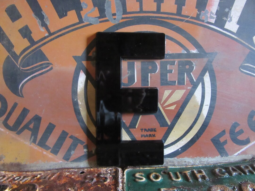 Vintage Letter Sign 8 Inch Letter E Sign Black Simple Font Plastic ...