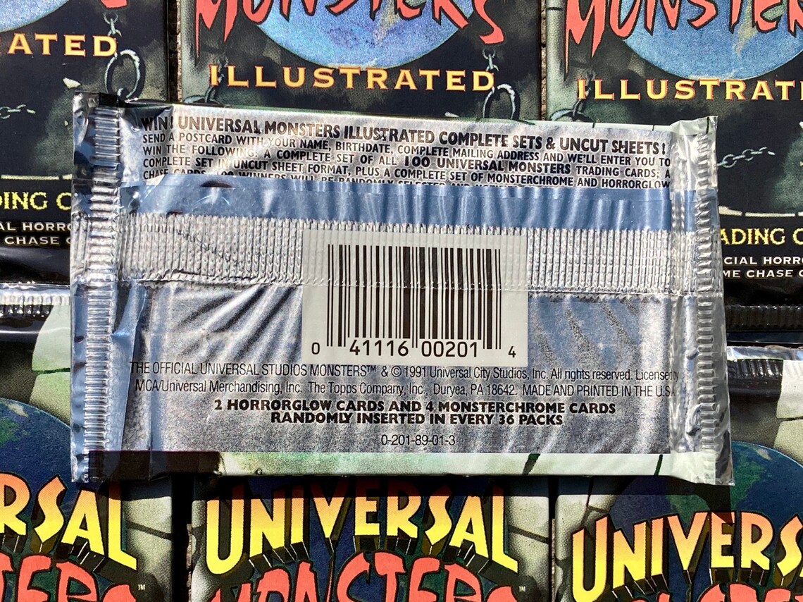 Vintage Universal Monsters Illustrated Pack of Cards Horror Movie Cards ...
