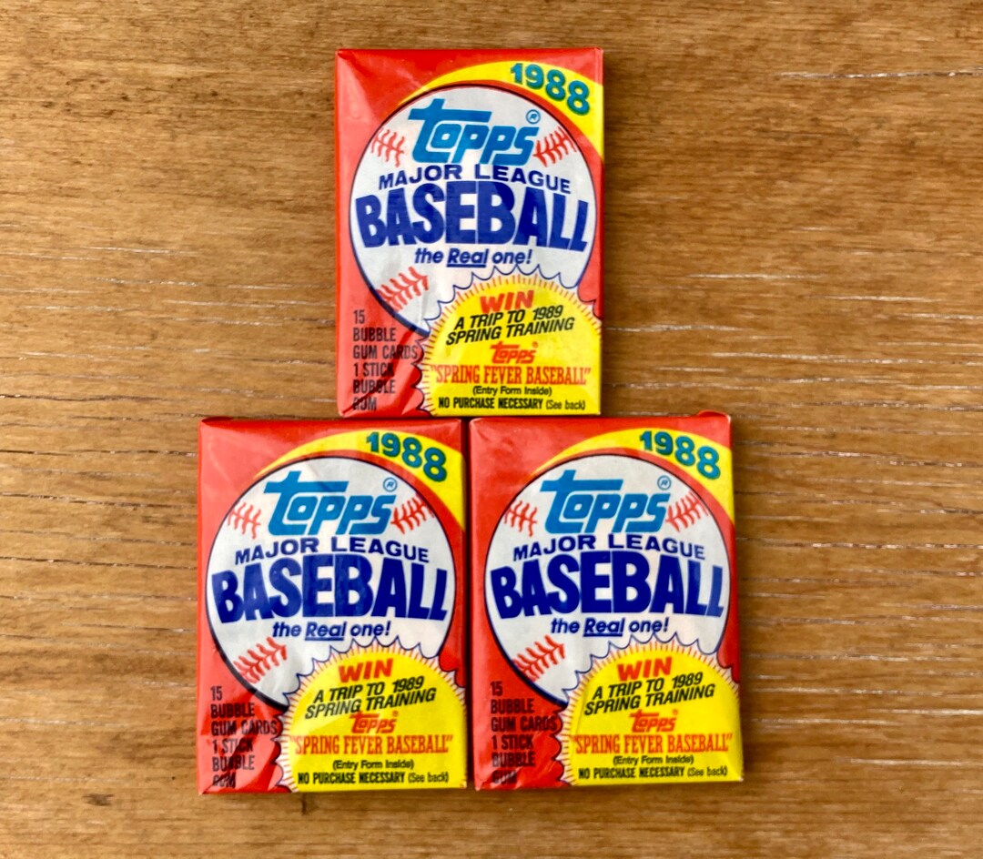 3 Packs of Vintage Baseball Cards Topps 1988 MLB Pack of Cards Topps ...