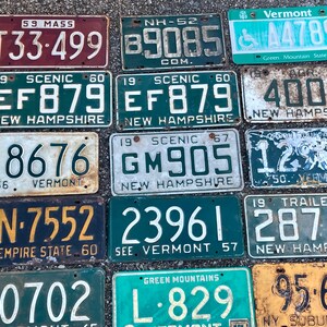 Choice of Old License Plates New England States Vermont, Massachusetts ...