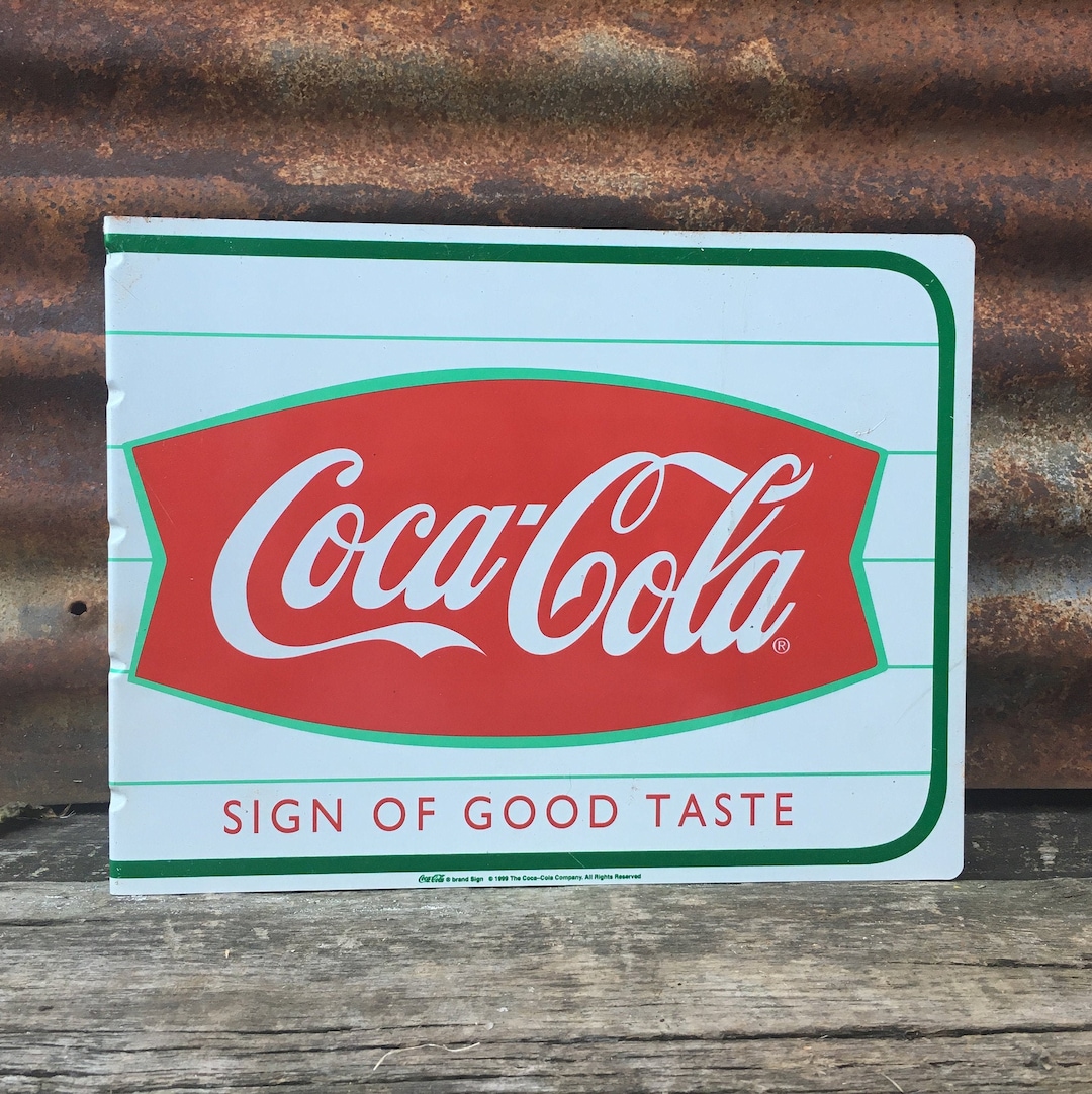 Vintage Coca Cola Flange Sign Coke Fishtail 1999 Metal Sign Double ...