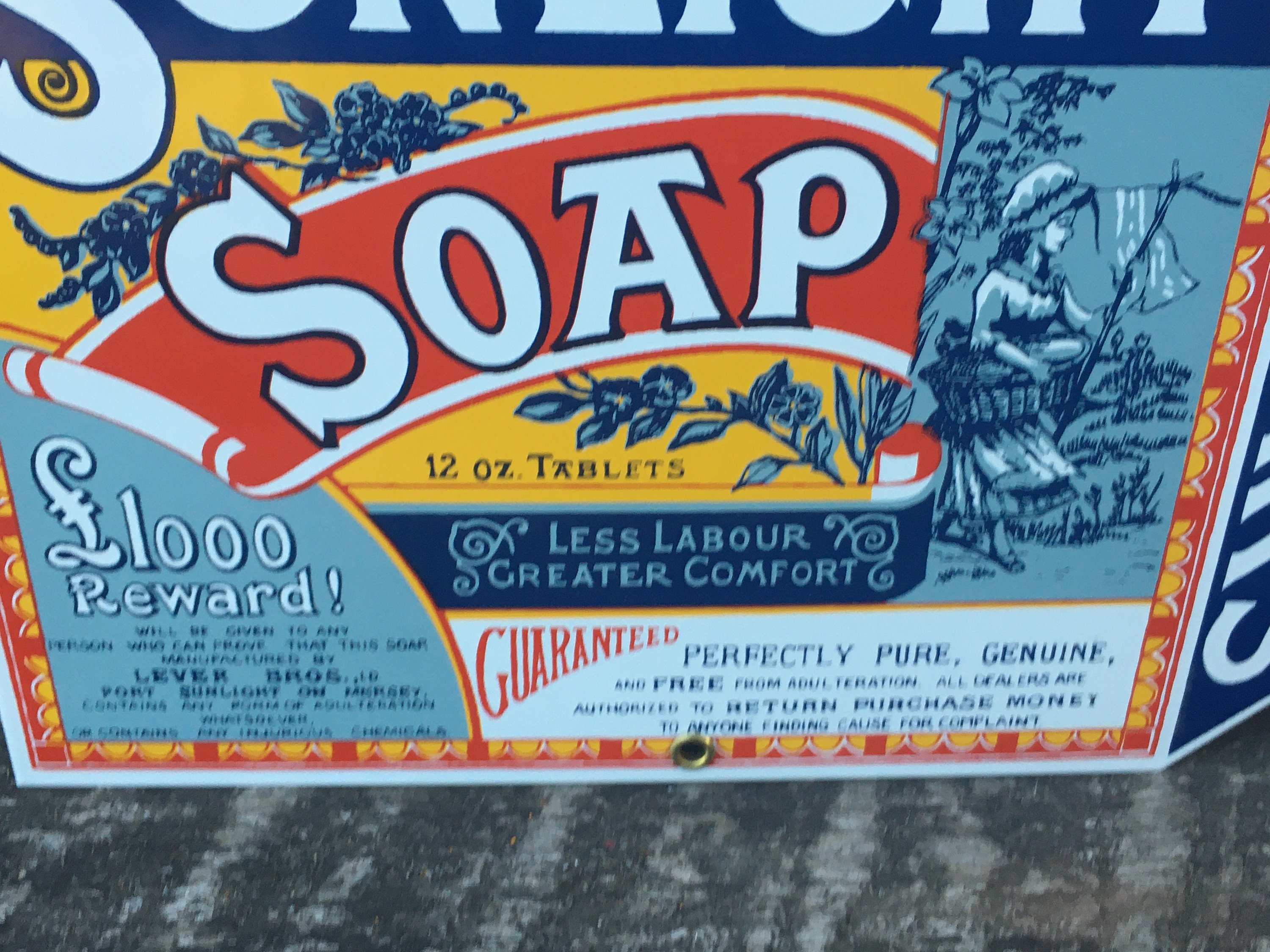 Vintage Sunlight Soap Sign Porcelain Sign Metal Sign Country - Etsy UK