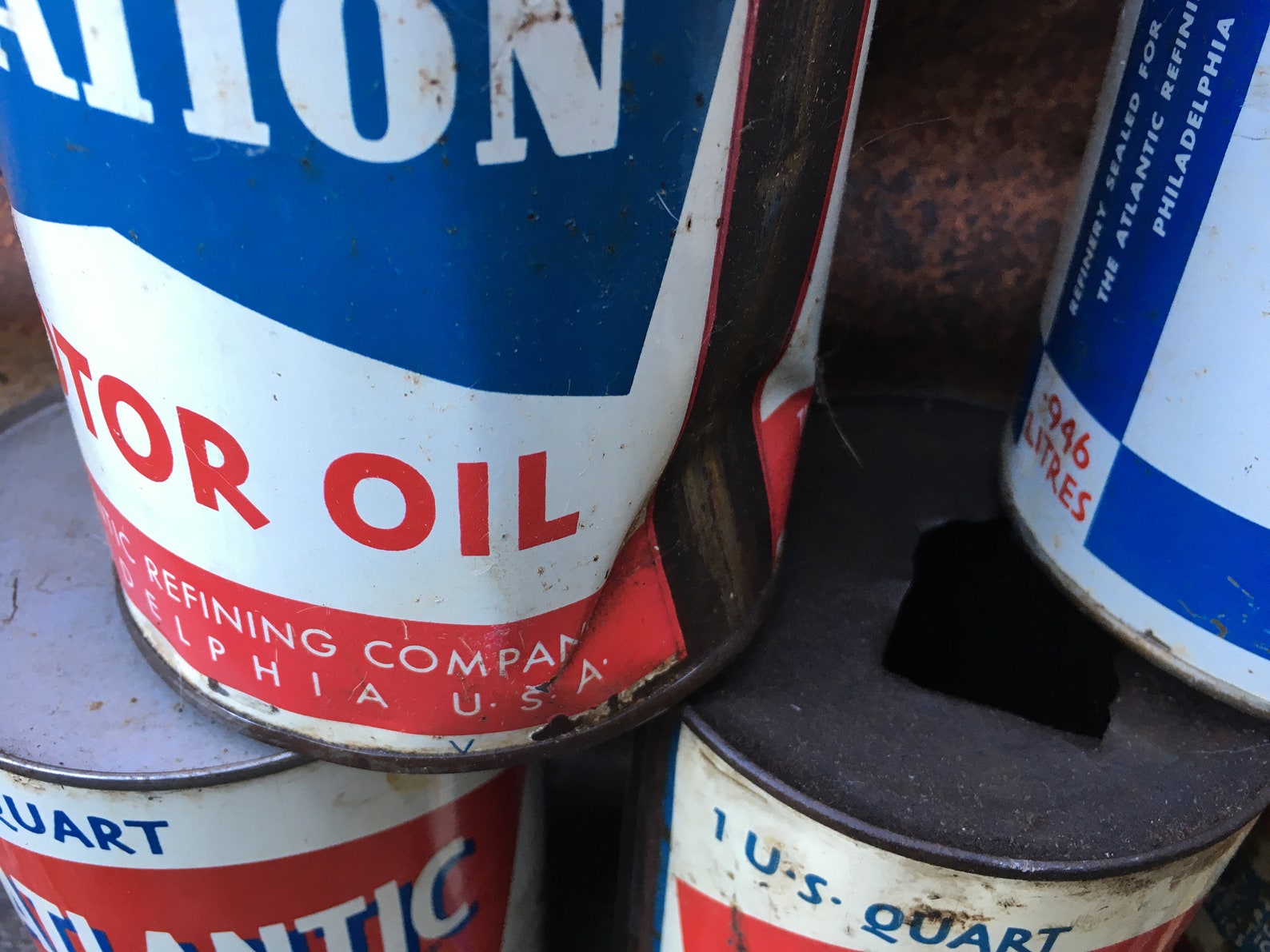 Lot of 5 Vintage Atlantic Motor Aviation Plane Quart Oil Can - Etsy