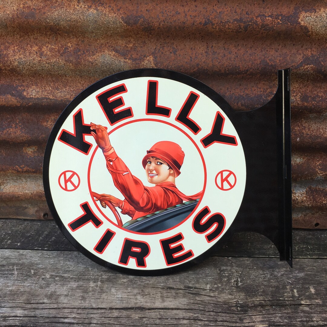 Vintage Style Kelly Tires Flange Sign Gas Station Reproduction Garage ...