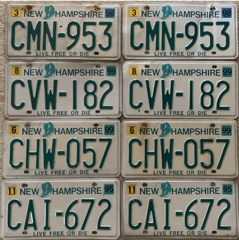 Choice of License Plate Vintage New Hampshire License Plate Live Free ...