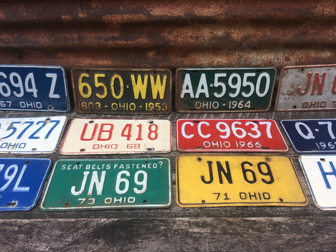 Choice of Ohio License Plate 1967, 1953, 1964, 1970, 1969, 1968, 1966 ...