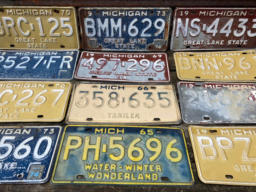 Choice of License Plate Michigan License Plate Vintage 1970, 1973, 1974 ...