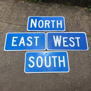 Authentic Set of 4 Directional Signs North South East West | Etsy