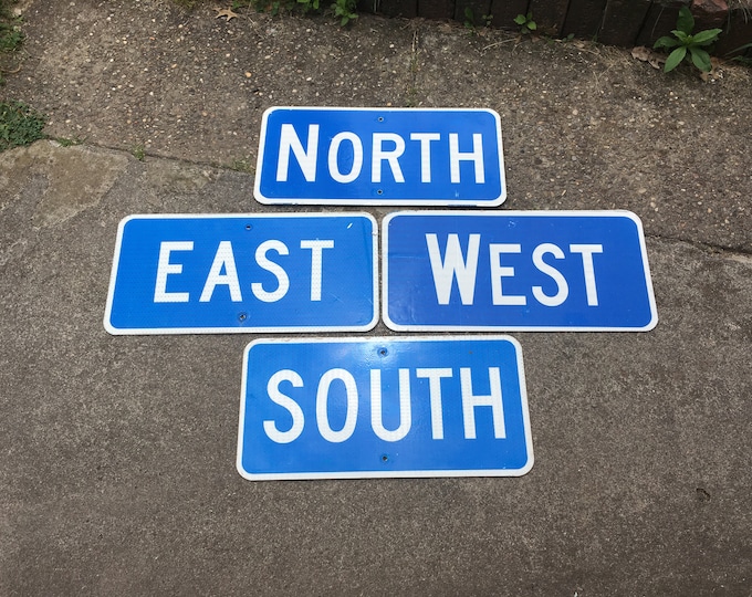 Authentic Set of 4 Directional Signs North South East West Direction ...