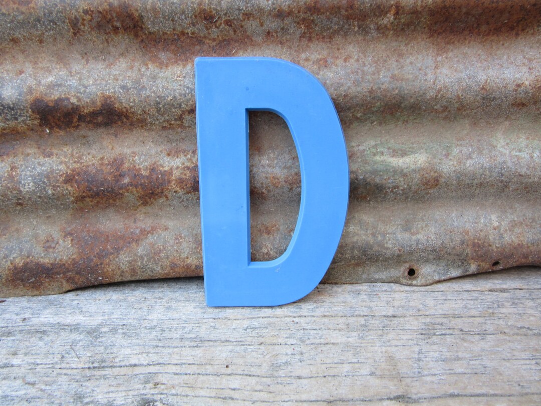 Vintage Letter Sign 8 Inch Letter D Sign Blue Simple Font - Etsy
