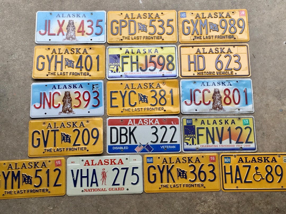Choice of Alaska License Plate Farm Vintage License Plate Number Tag ...