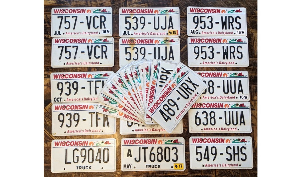 Choice of New Wiscpnsin License Plate Wi Dairy State 1980s 1990s Era ...