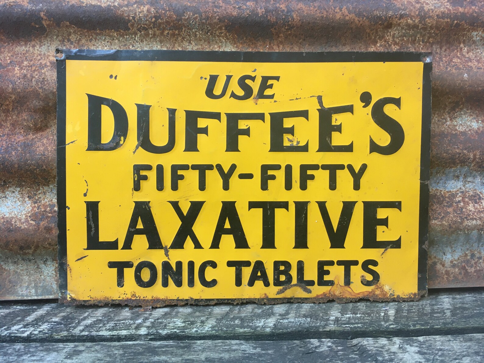 Duffees Fifty Fifty Laxative Metal Sign Tonic Tablets Vintage | Etsy