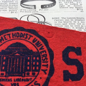 Original Vintage SMU College Pennant University Small 3 1/2 X 10 Inch ...