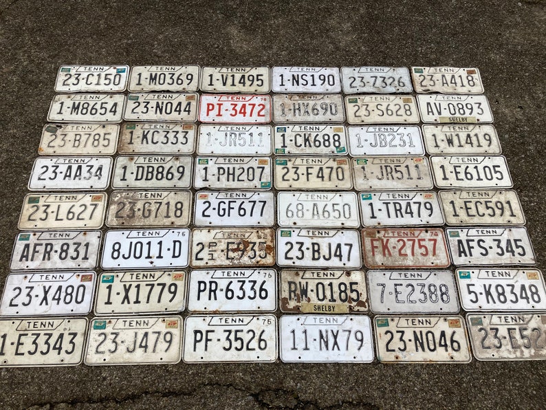 Choice of Tennessee License Plate Original Old 1960s 1970s Era Black ...