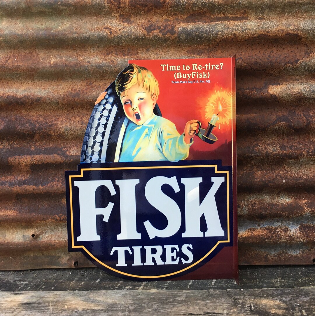 Vintage Style Fisk Tires Flange Sign Gas Station Reproduction Garage ...