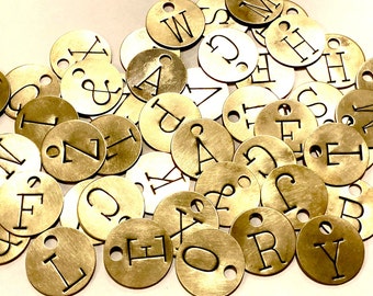 Custom Year or Date Tags Hand Punched Brass and Metal Tag or Plate Hand ...