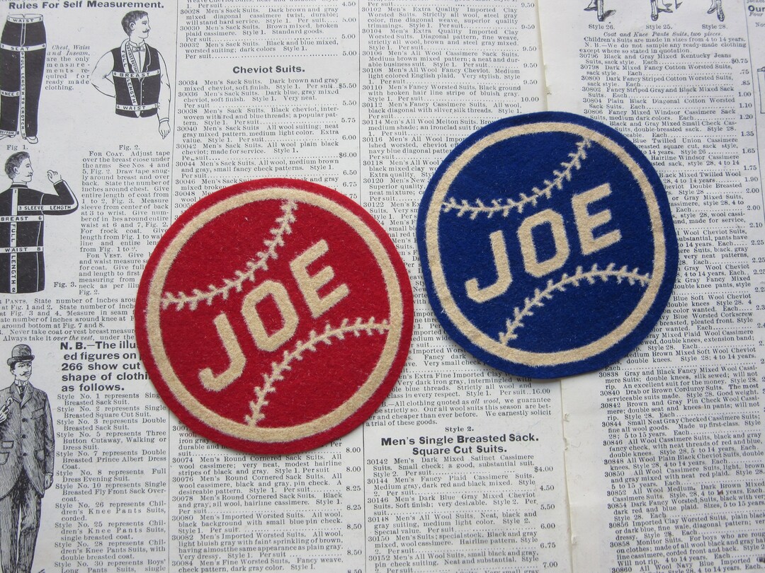 Vintage Name Patch JOE Baseball Price per (1) Patch 1950s Era Felt ...