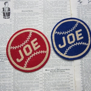 Vintage Name Patch JOE Baseball Price per (1) Patch 1950s Era Felt ...