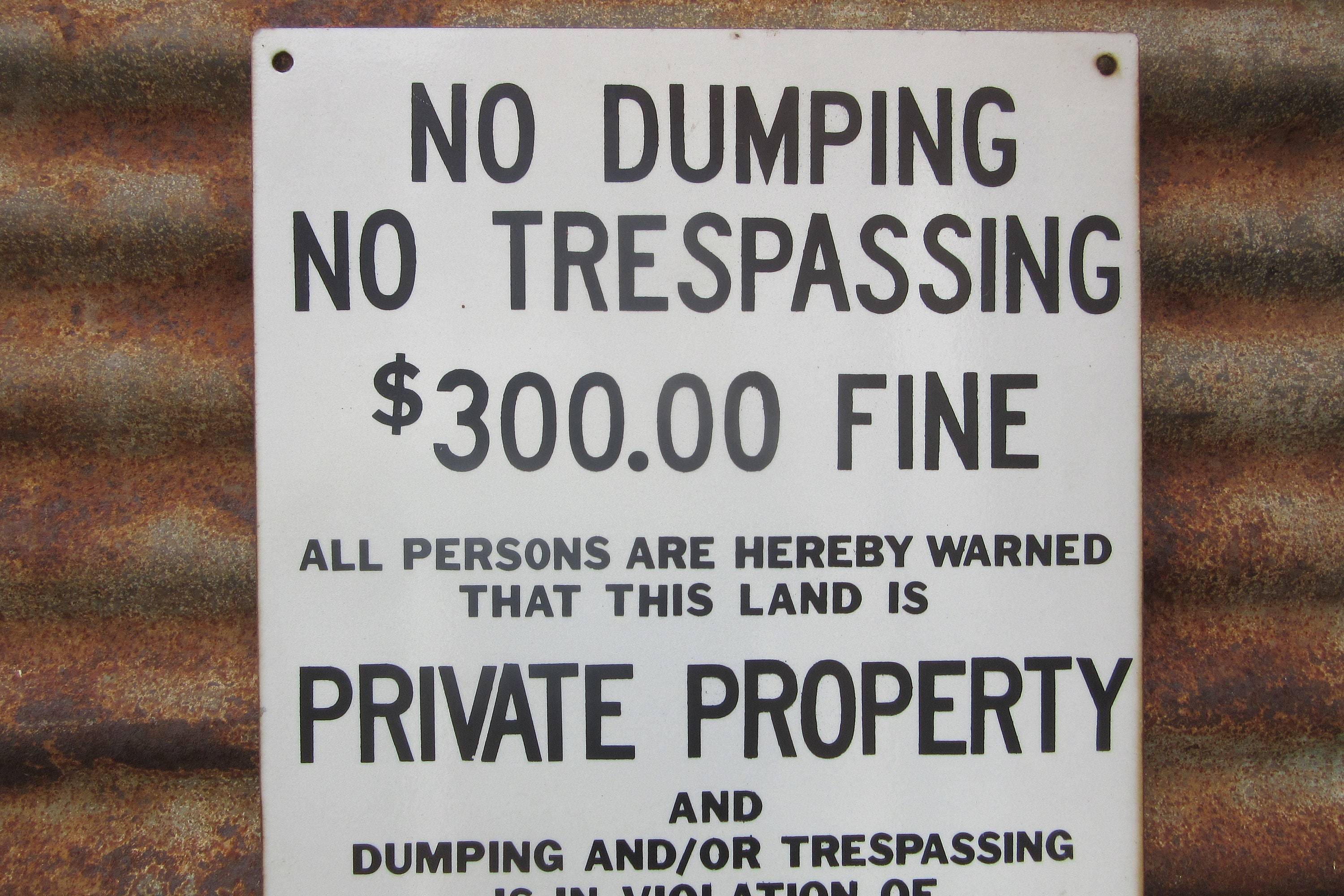 Vintage Industrial Sign Metal Sign No Dumping No Trespassing | Etsy
