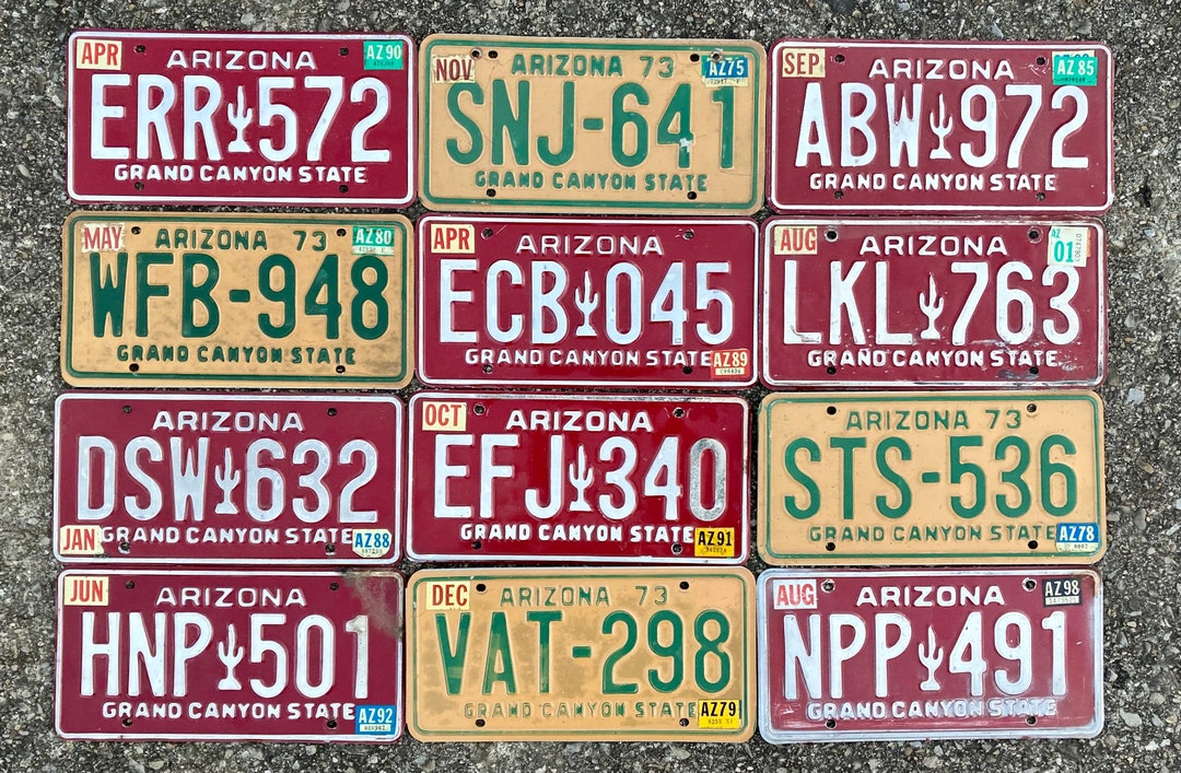 Choice of Arizona License Plate Original Old 1980s 90s Era Grand Canyon ...
