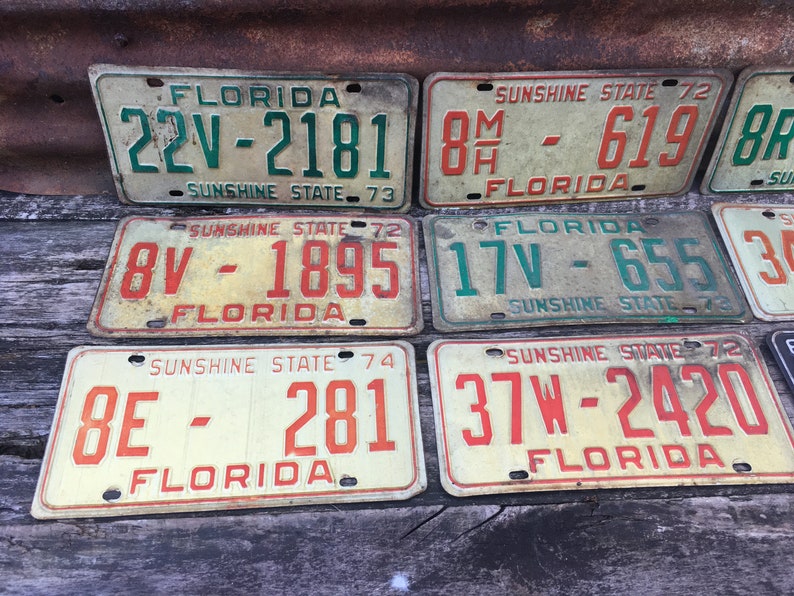 Choice Florida License Plate 1973 1972 1967 1968 1974 - Etsy
