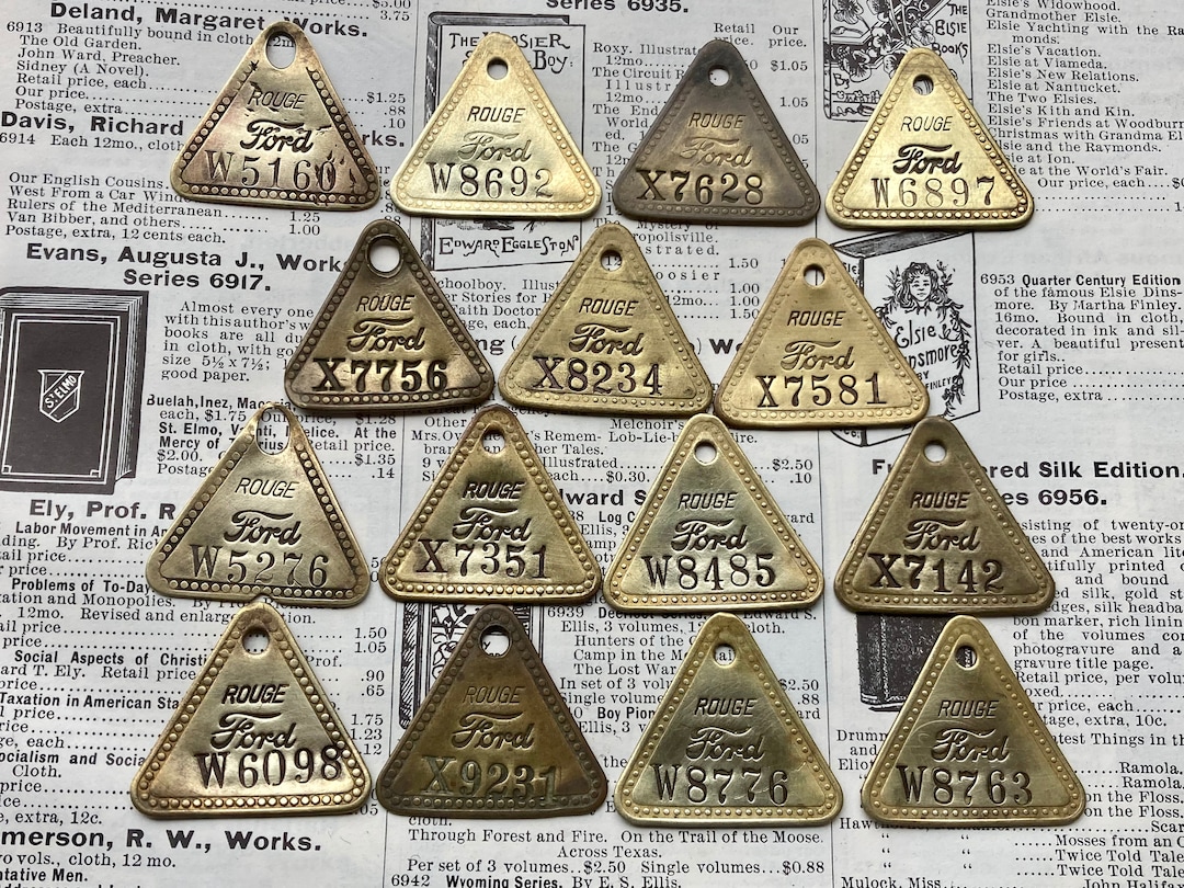 Choice of Vintage Ford Tag Ford Motor Company Rouge Plant Car Truck ...