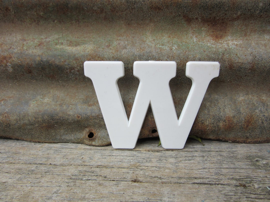 Vintage Letter Sign Lower Case 4 Inch Letter W Sign White - Etsy