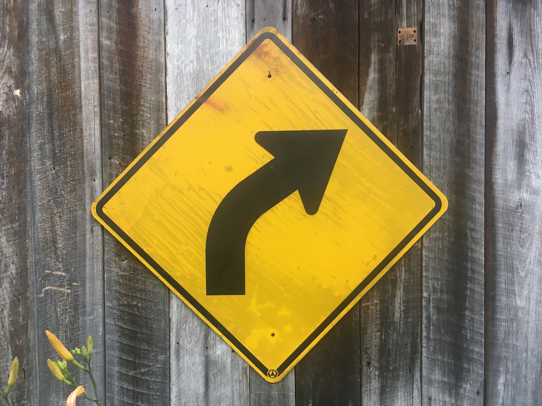 Metal Road Sign Arrow Curve Sign Bend Sign Metal Original Road Sign ...