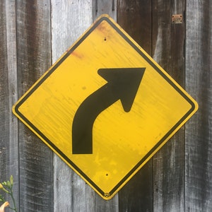 Metal Road Sign Arrow Curve Sign Bend Sign Metal Original Road Sign ...