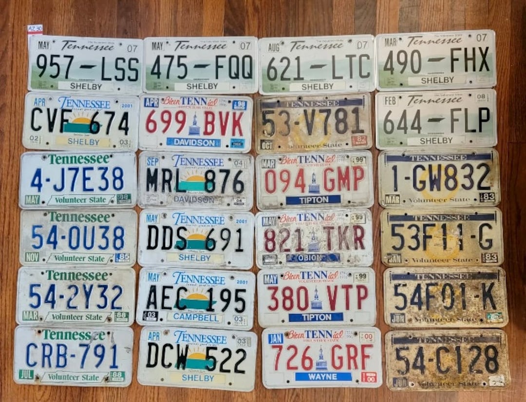 License Plate Tennessee Choice of Vintage Old License Plates 1980s ...