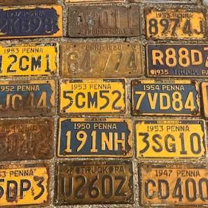 Choice of Pennsylvania License Plates 1930s, 1940s, 1950s Vintage ...