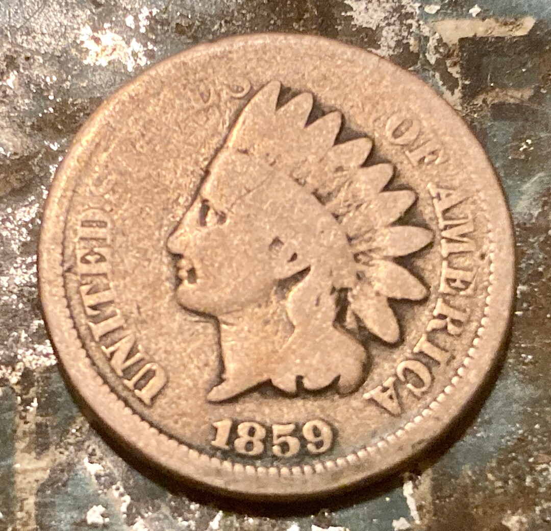 1859 Indian Head Penny Small Cent From Antique Coin Collection ...