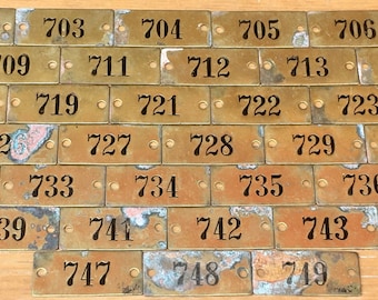 Hand Punched Industrial Aluminum Numbered Tags Custom Numbered Locker ...