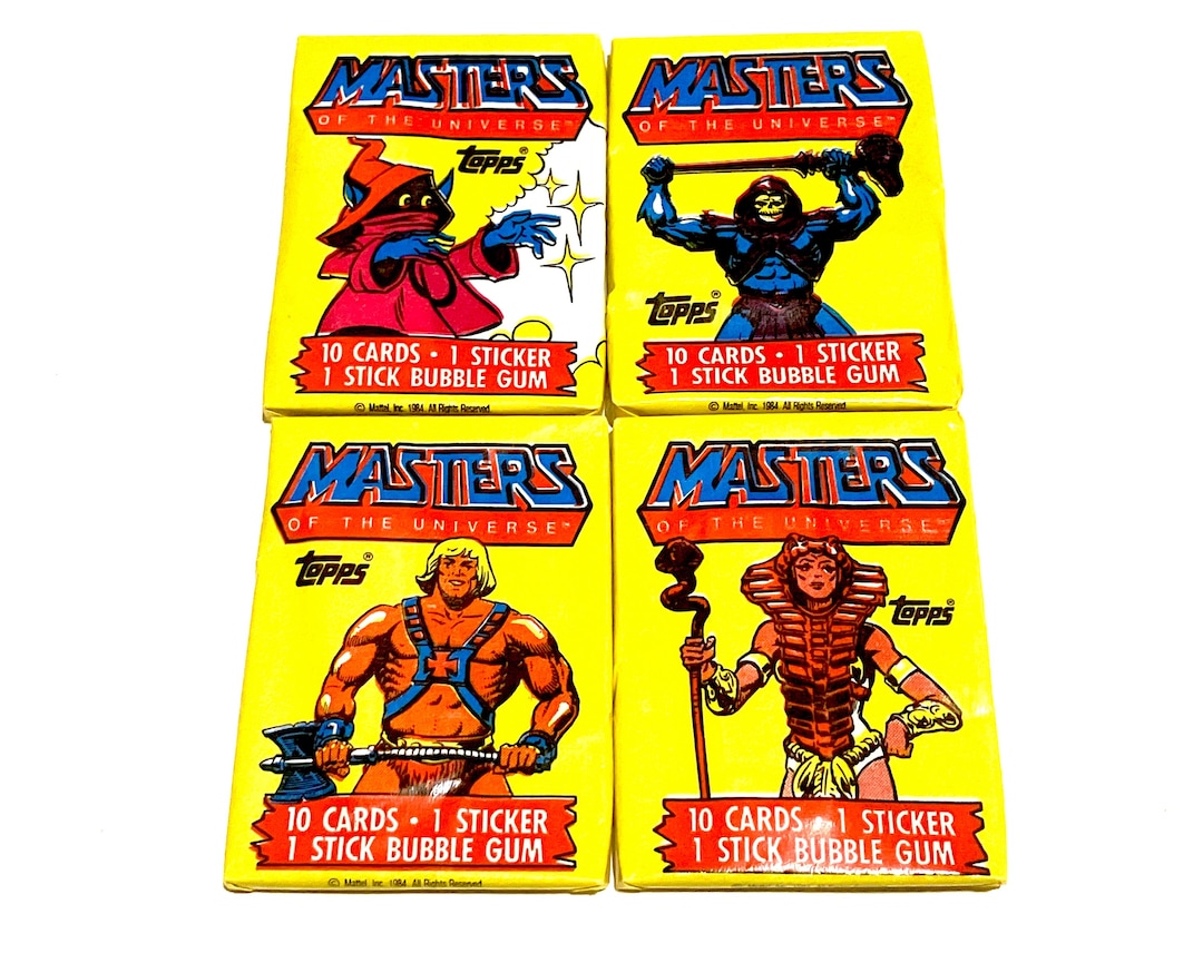 Vintage He Man Masters Of The Universe Trading Cards Topps Wax Packs