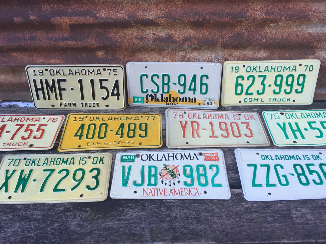 Oklahoma Choice of License Plate Vintage Farm Truck Car Auto Native ...
